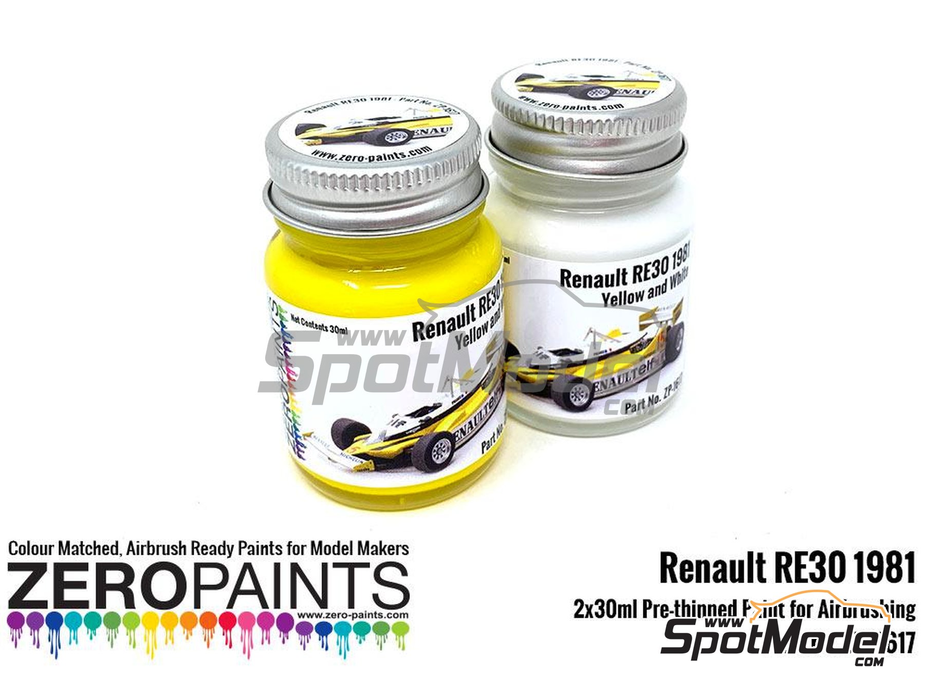 Zero Paints ZP-1617: Paints set for airbrush Renault RE30 yellow and ...