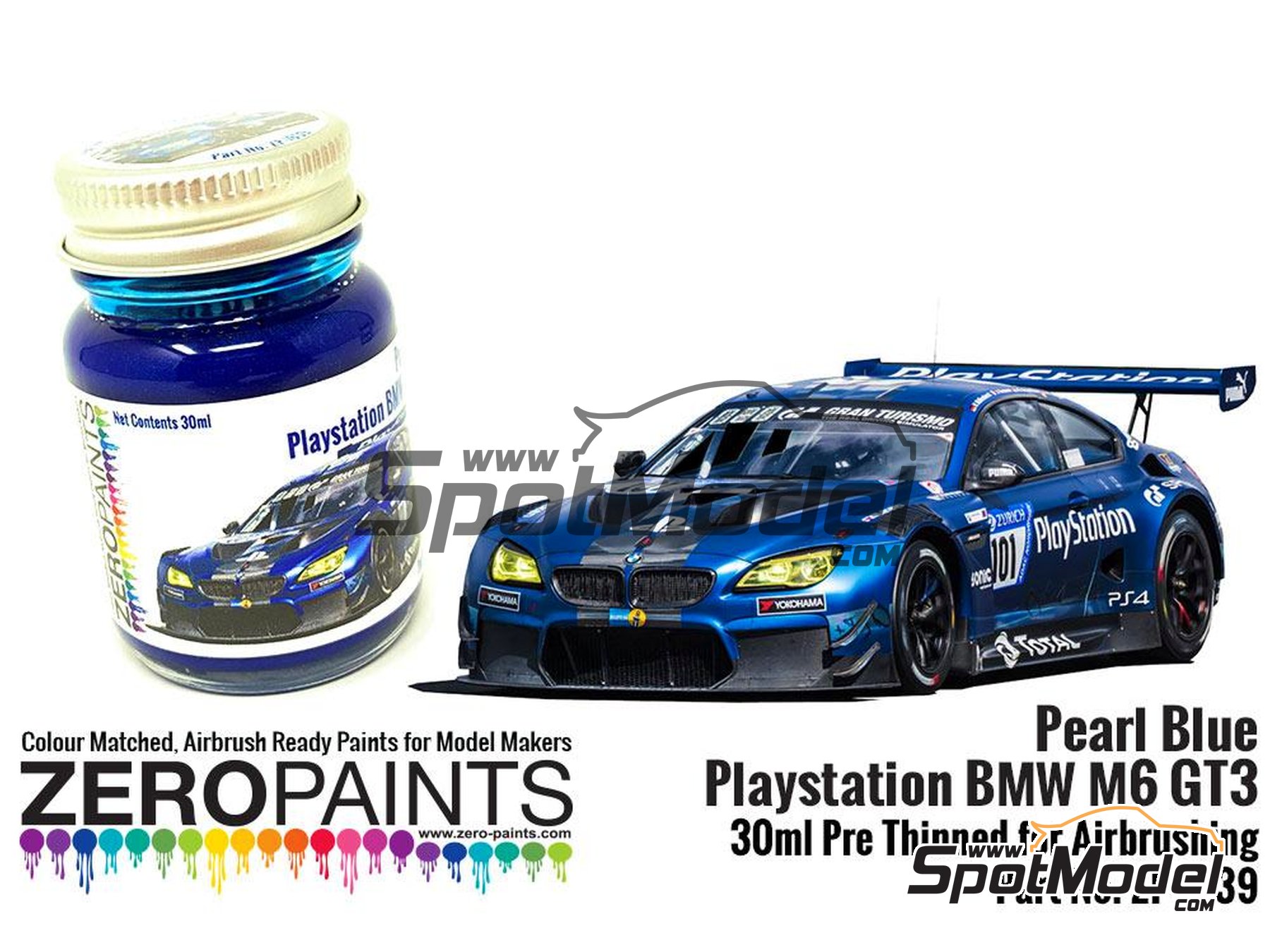 Zero Paints ZP-1639: Paint for airbrush BMW M6 GT3 Playstation blue ...