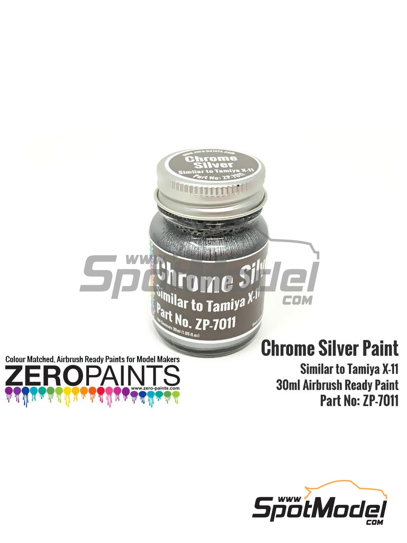 Zero Paints ZP-7011: Paint for airbrush Chrome Silver Similar a X-11 1 ...